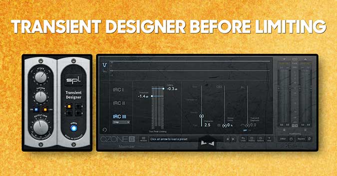 Transient designer before limiter